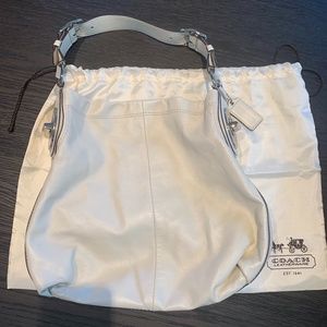 Coach | Bags | Coach Ivory Leather Shoulder Bag | Poshmark